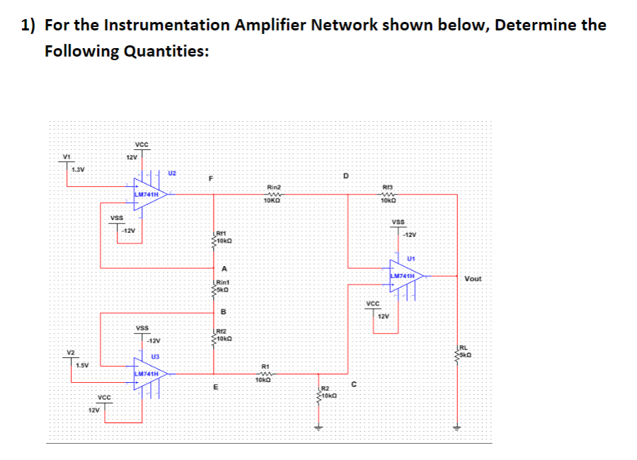 For the Instrumentation Amplifier Network shown | Chegg.com