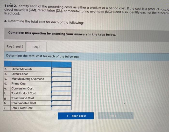 Solved PA1-4 (Algo) Classifying Costs; Calculating Total | Chegg.com