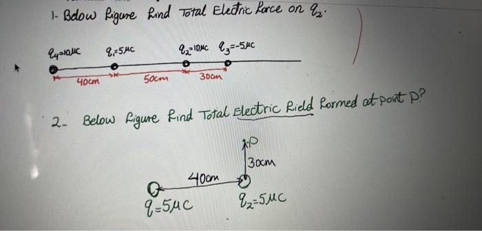 Solved 1- Bdow higure hind Total Electric Rarce on q2. 2. | Chegg.com