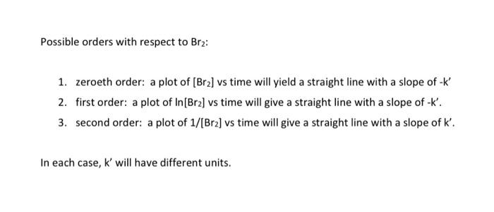 Solved Possible orders with respect to Br2 : 1. zeroeth | Chegg.com