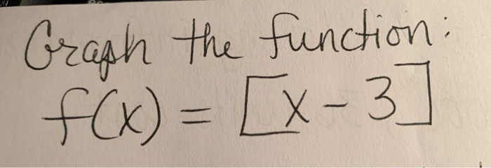 Solved Graph the function: f(x) = [X-3 | Chegg.com