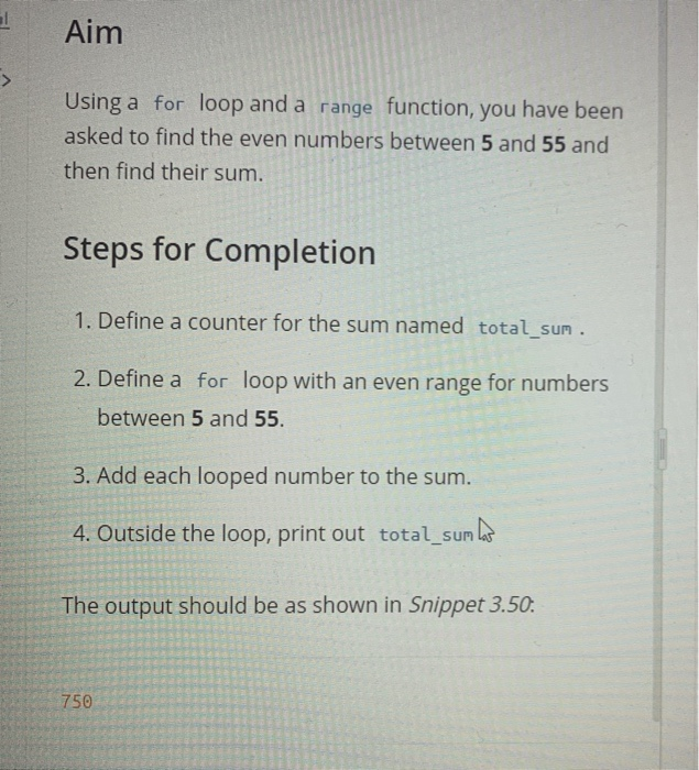 Solved 1 Aim Using A For Loop And A Range Function You Have 