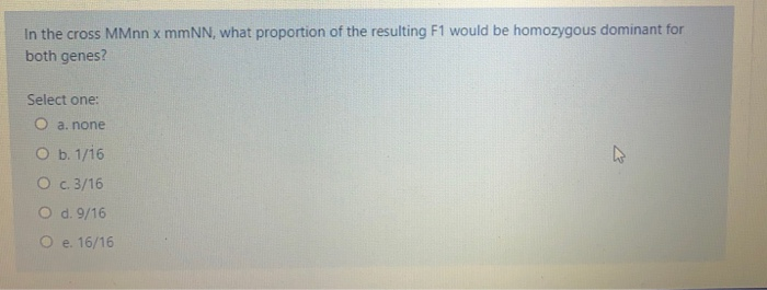 Solved In the cross MMnn x mmNN, what proportion of the | Chegg.com