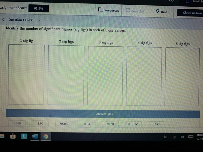 Solved ssignment Score: 61.9% Resources Ex Give Up? Hint | Chegg.com