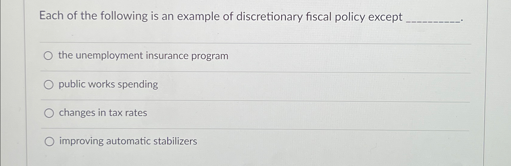 Solved Each of the following is an example of discretionary | Chegg.com