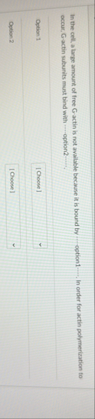 Solved In the cell, a large amount of free G -actin is not | Chegg.com