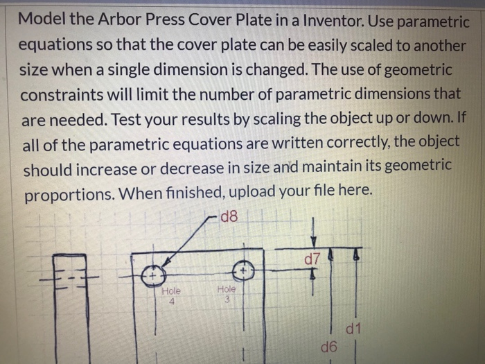 Solved Model the Arbor Press Cover Plate in a Inventor. Use | Chegg.com