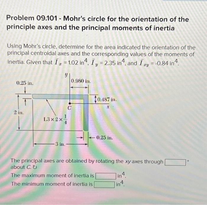Solved Problem 09.101 - Mohr's circle for the orientation of | Chegg.com