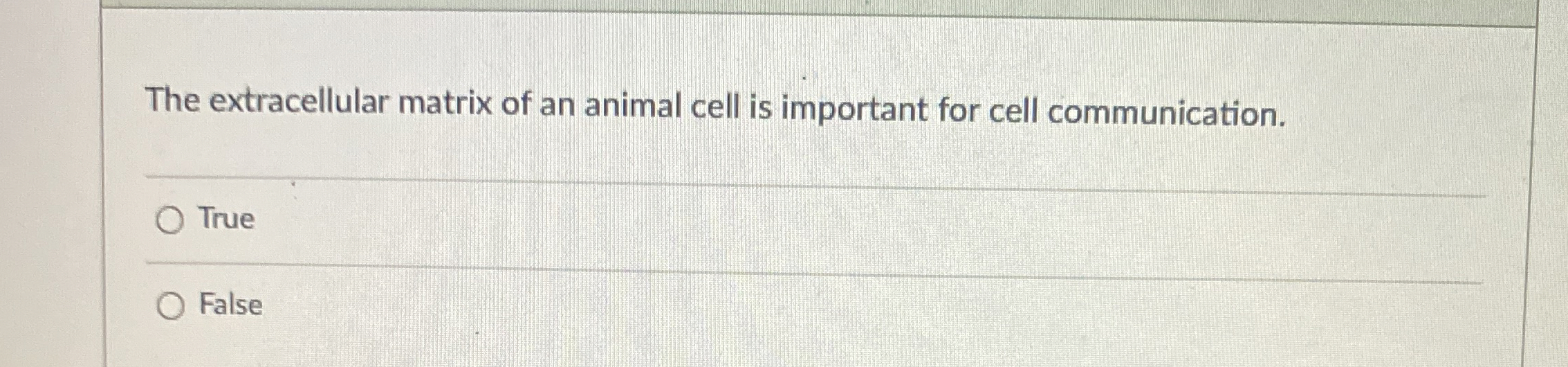 Solved The extracellular matrix of an animal cell is | Chegg.com