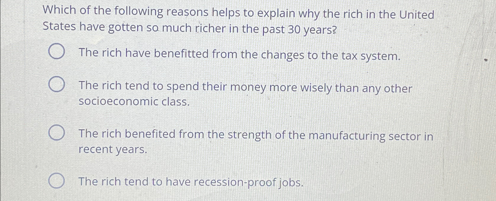 Solved Which of the following reasons helps to explain why | Chegg.com