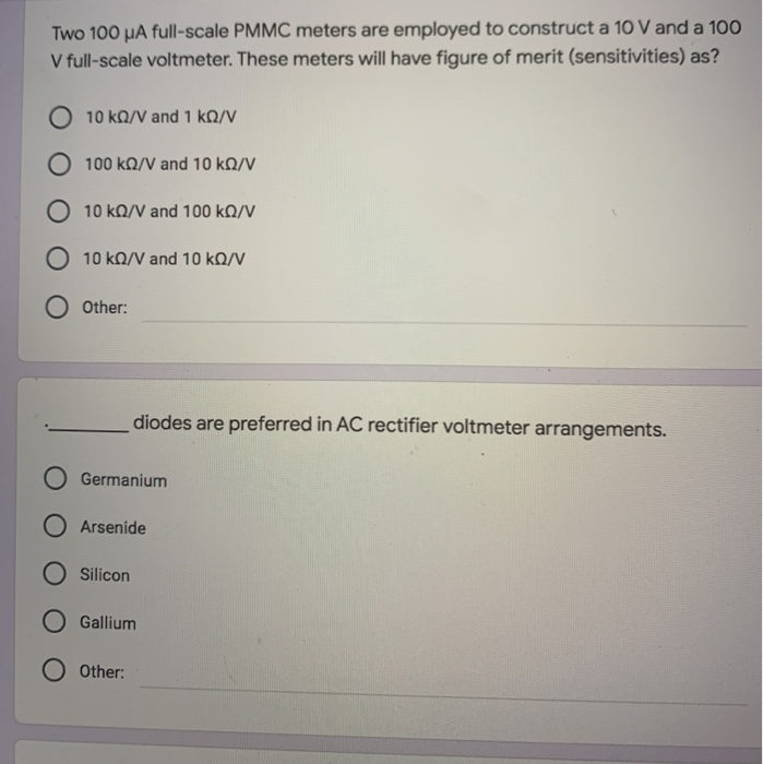 Two 100 PA full-scale PMMC meters are employed to | Chegg.com