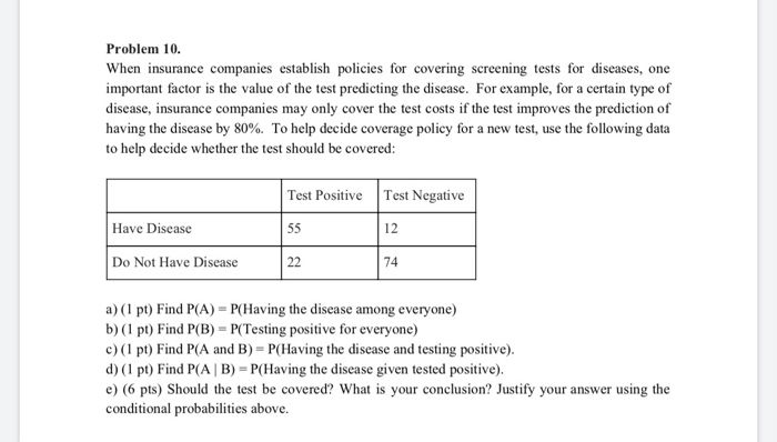 Solved Problem 10 When insurance companies establish | Chegg.com