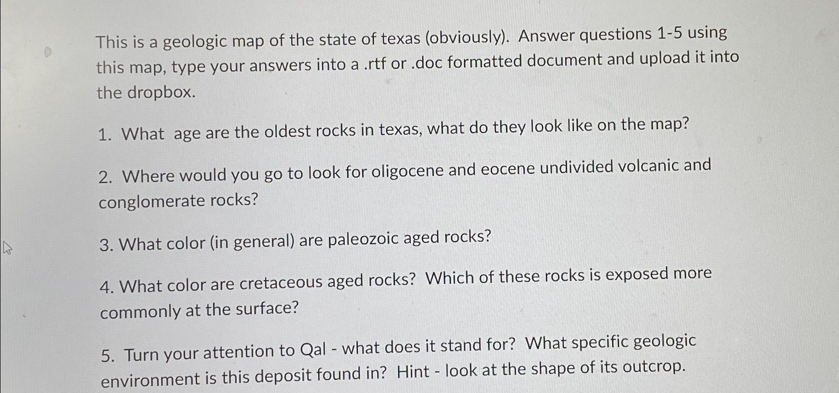 Solved This is a geologic map of the state of texas | Chegg.com