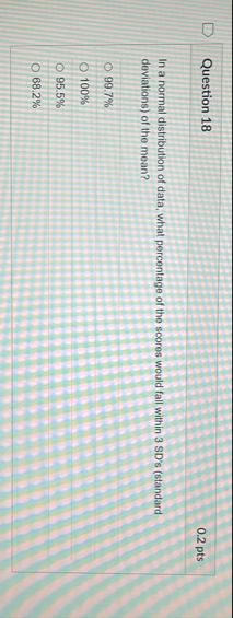 Solved Question 180.2 ﻿ptsIn a normal distribution of data, | Chegg.com