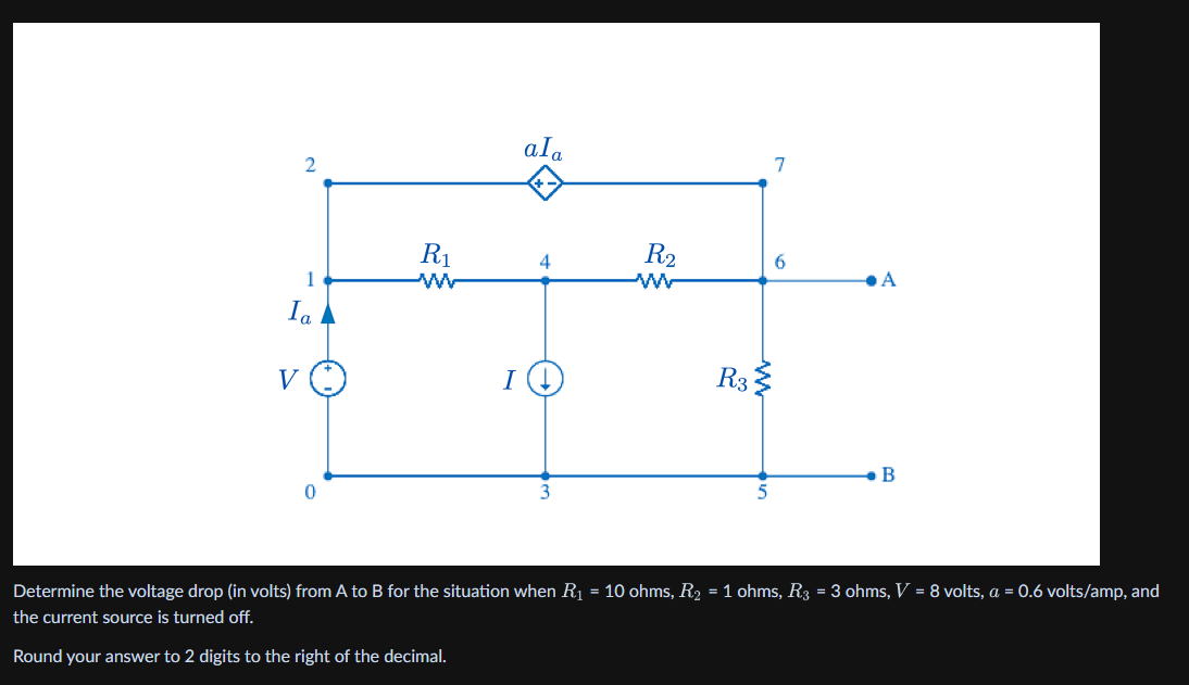 Solved Determine the voltage drop (in volts) ﻿from A to B | Chegg.com