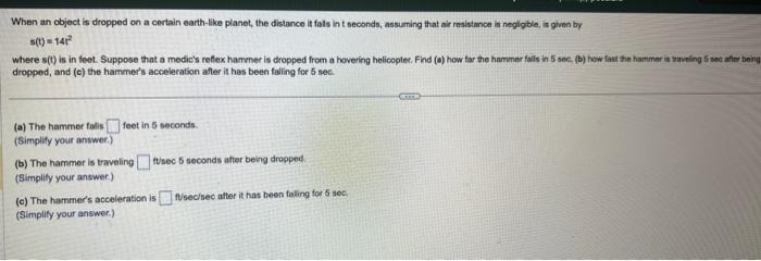 Solved When an object is dropped on a certain earth-like | Chegg.com