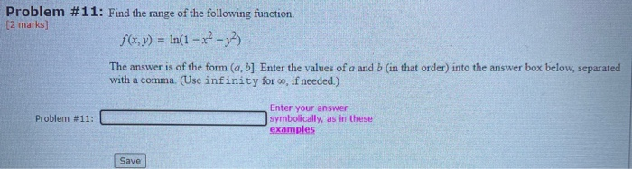 Solved Problem #11: Find the range of the following function | Chegg.com