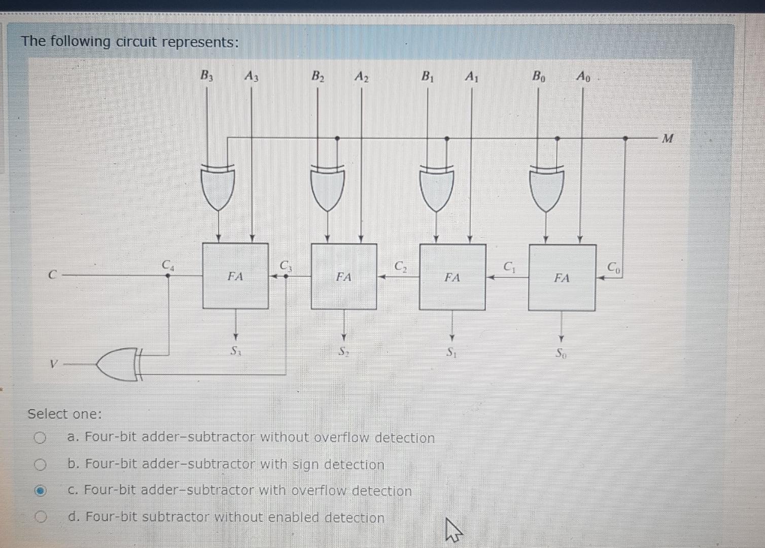 Solved The following circuit represents:Select one:a. | Chegg.com