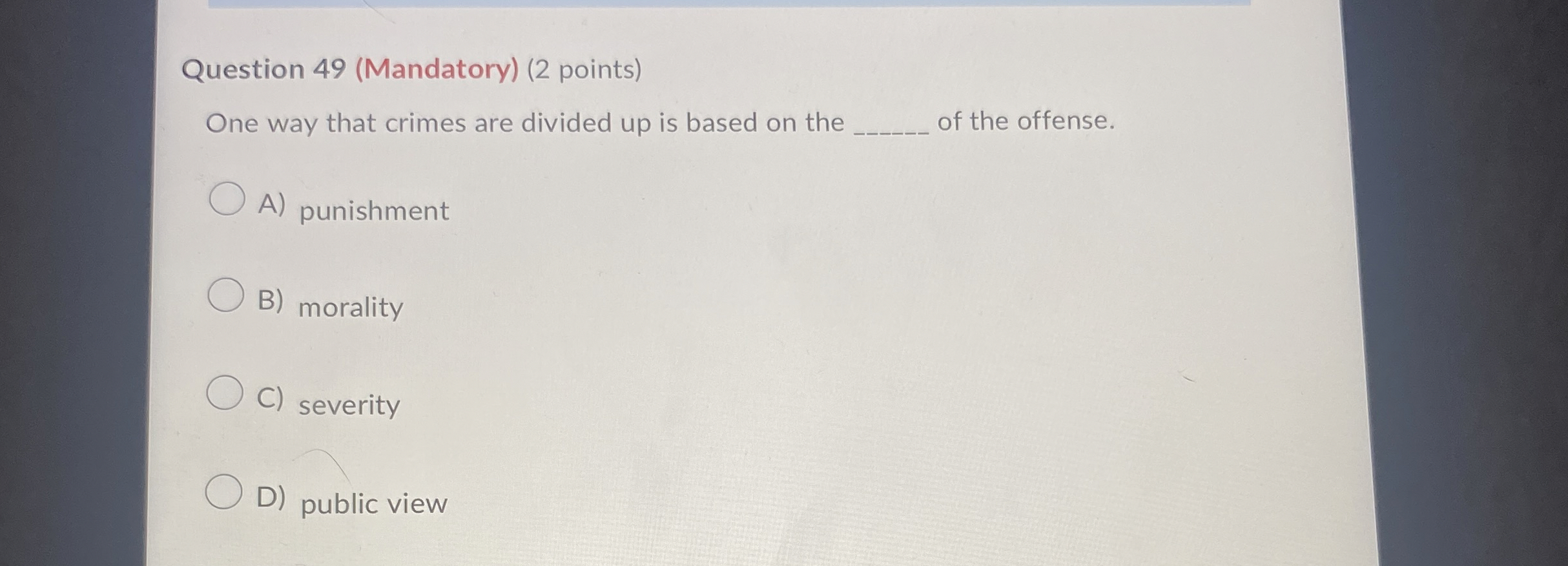 Solved Question 49 (Mandatory) (2 ﻿points)One way that | Chegg.com