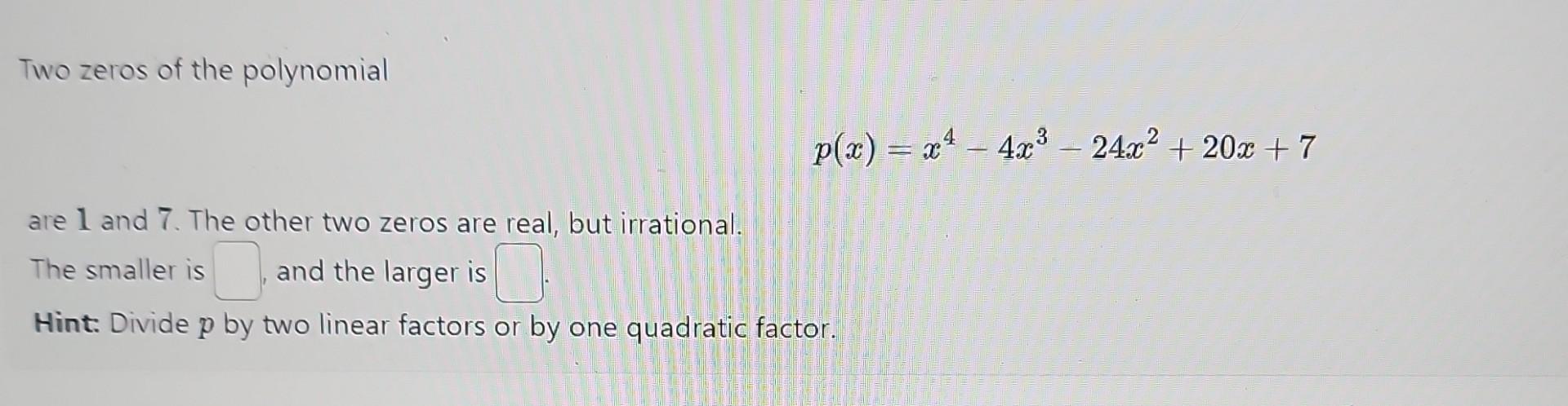 Solved By Descarte's rule of signs, P(x)=x3−4x2−3x−4 has | Chegg.com