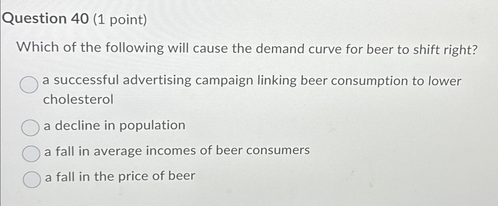 Solved Question 40 (1 ﻿point)Which of the following will | Chegg.com