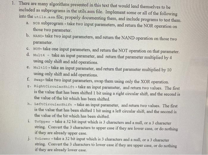 Solved There are many algorithms presented in this text that | Chegg.com