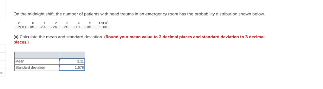 Solved (a) ﻿Calculate the mean and standard deviation. | Chegg.com