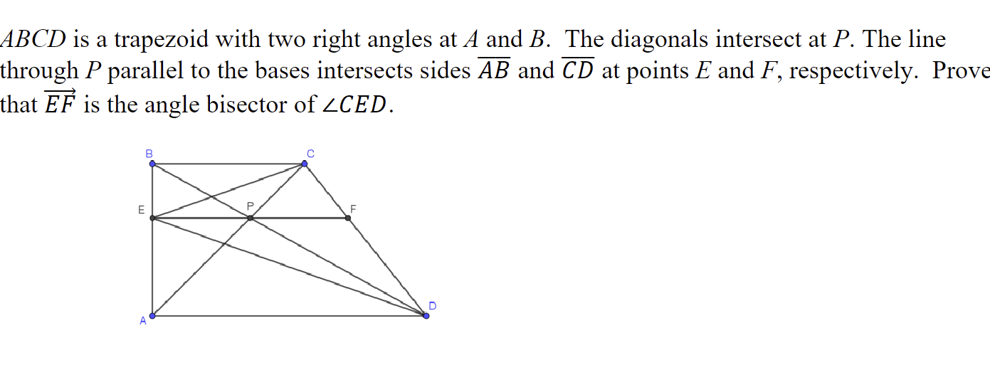 Solved ABCD is a trapezoid with two right angles at A and B. | Chegg.com