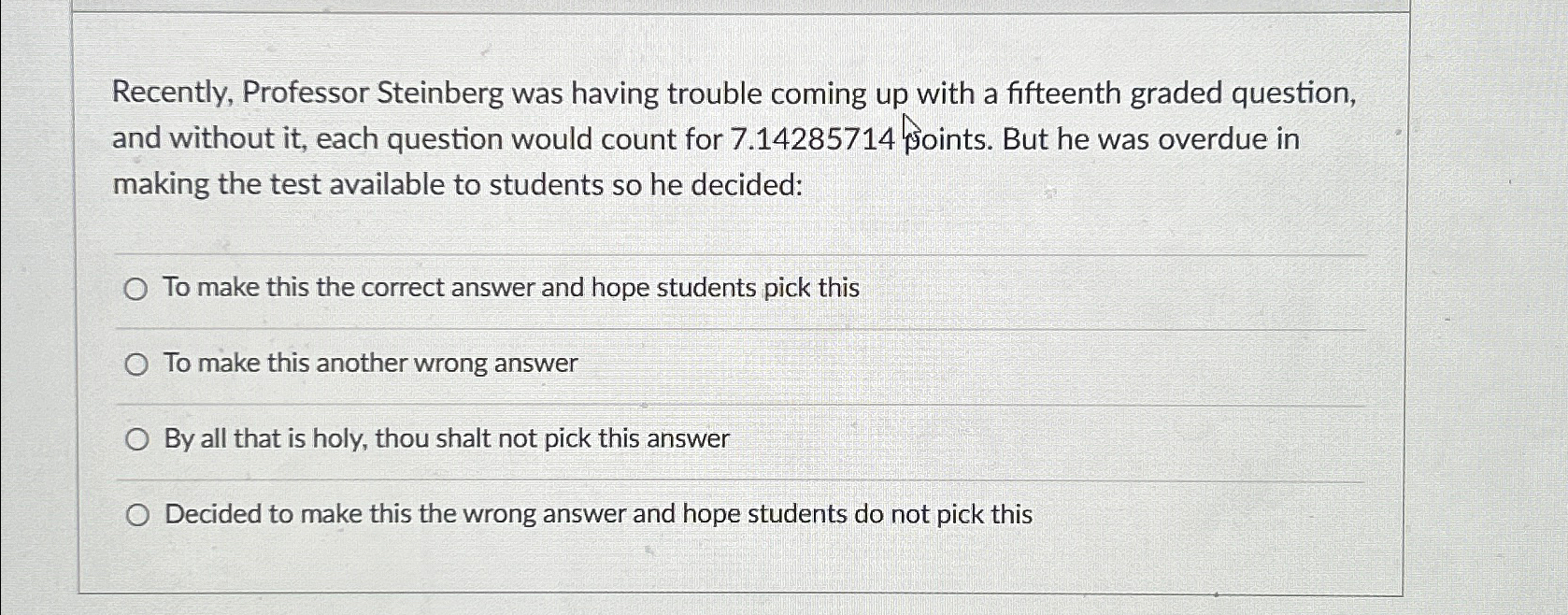 Solved Recently, Professor Steinberg was having trouble | Chegg.com