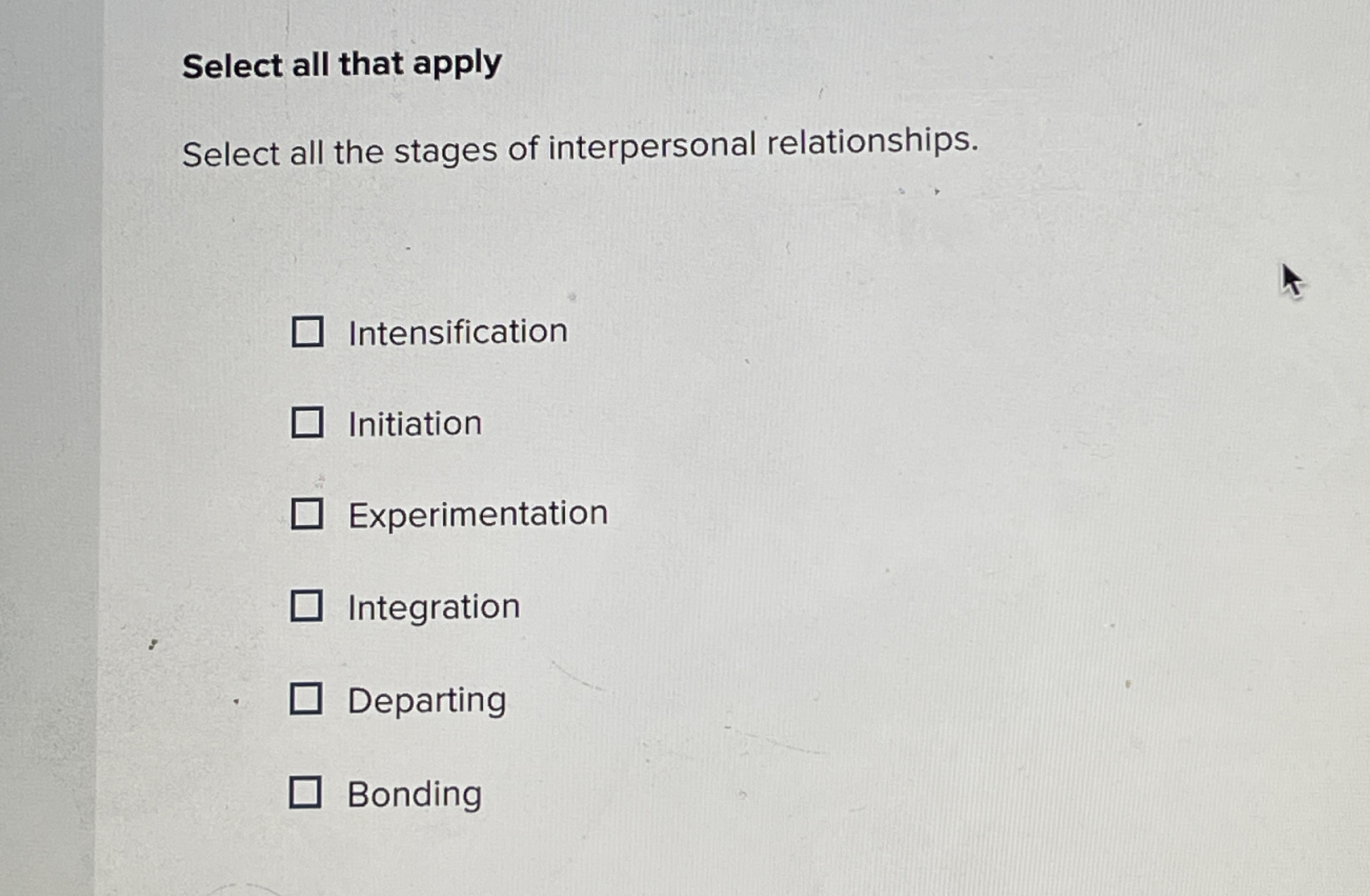 Solved Select all that applySelect all the stages of | Chegg.com