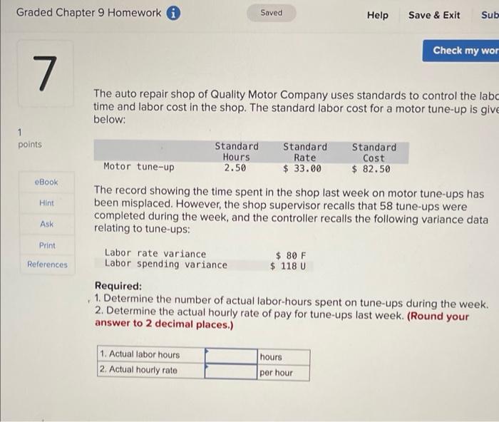 Solved Graded Chapter 9 Homework i 7 1 points Saved Help | Chegg.com Solved Graded Chapter 9 Homework i 7 1 points Saved Help | Chegg.com