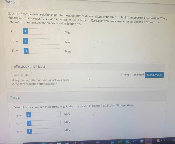 Solved The torsional assembly shown in Figure P6.46 consists | Chegg.com