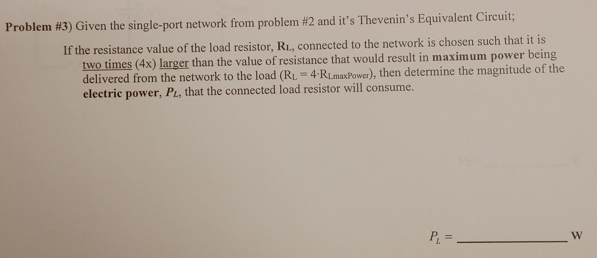 Solved Problem \#2) Given the network with terminals " t " | Chegg.com