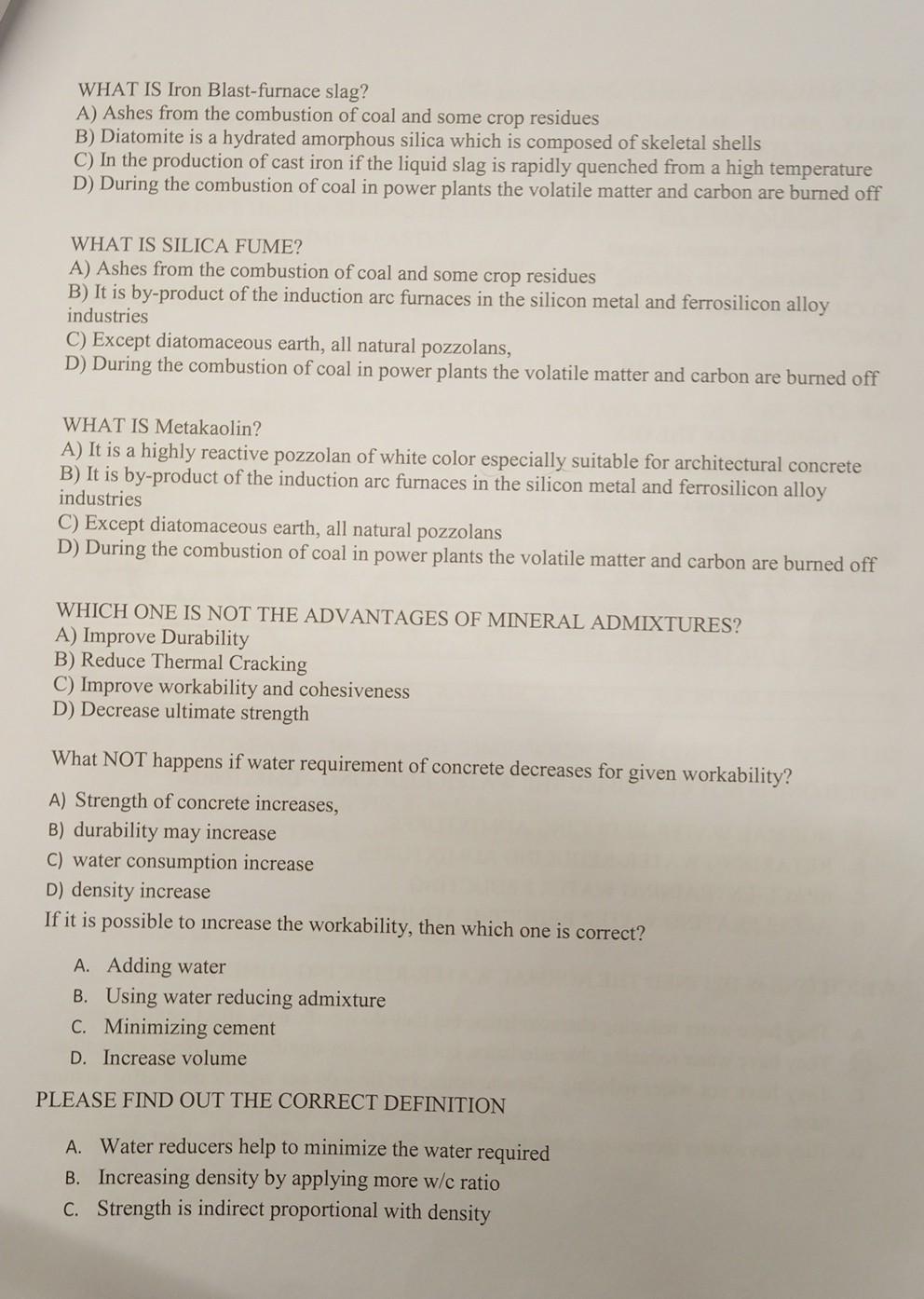 Solved WHAT IS THE MAIN FUNCTION OF SET RETARDERS? A) | Chegg.com