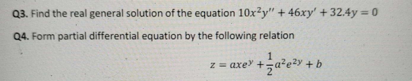 Q3. ﻿Find the real general solution of the equation | Chegg.com