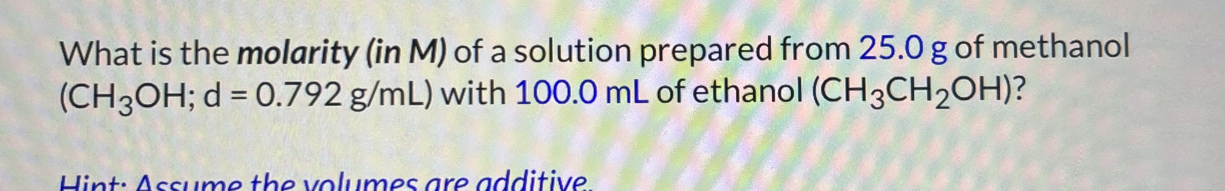Solved What is the molarity (in M) ﻿of a solution prepared | Chegg.com