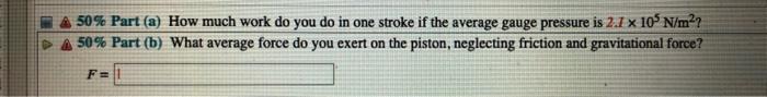 Solved (9\%) Problem 11: A hand-driven tire pump has a | Chegg.com