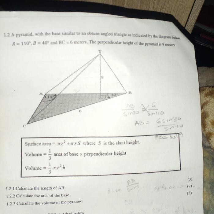 Solved 1.2 A pyramid, with the base similar to an | Chegg.com