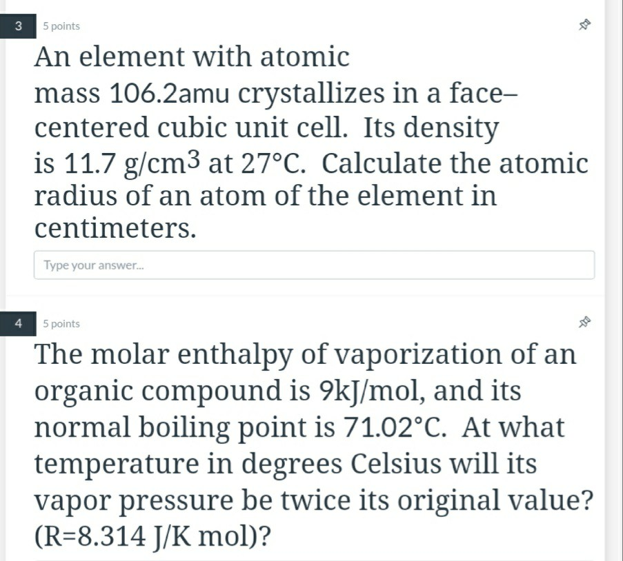 Solved 3 5 points x An element with atomic mass 106.2amu | Chegg.com