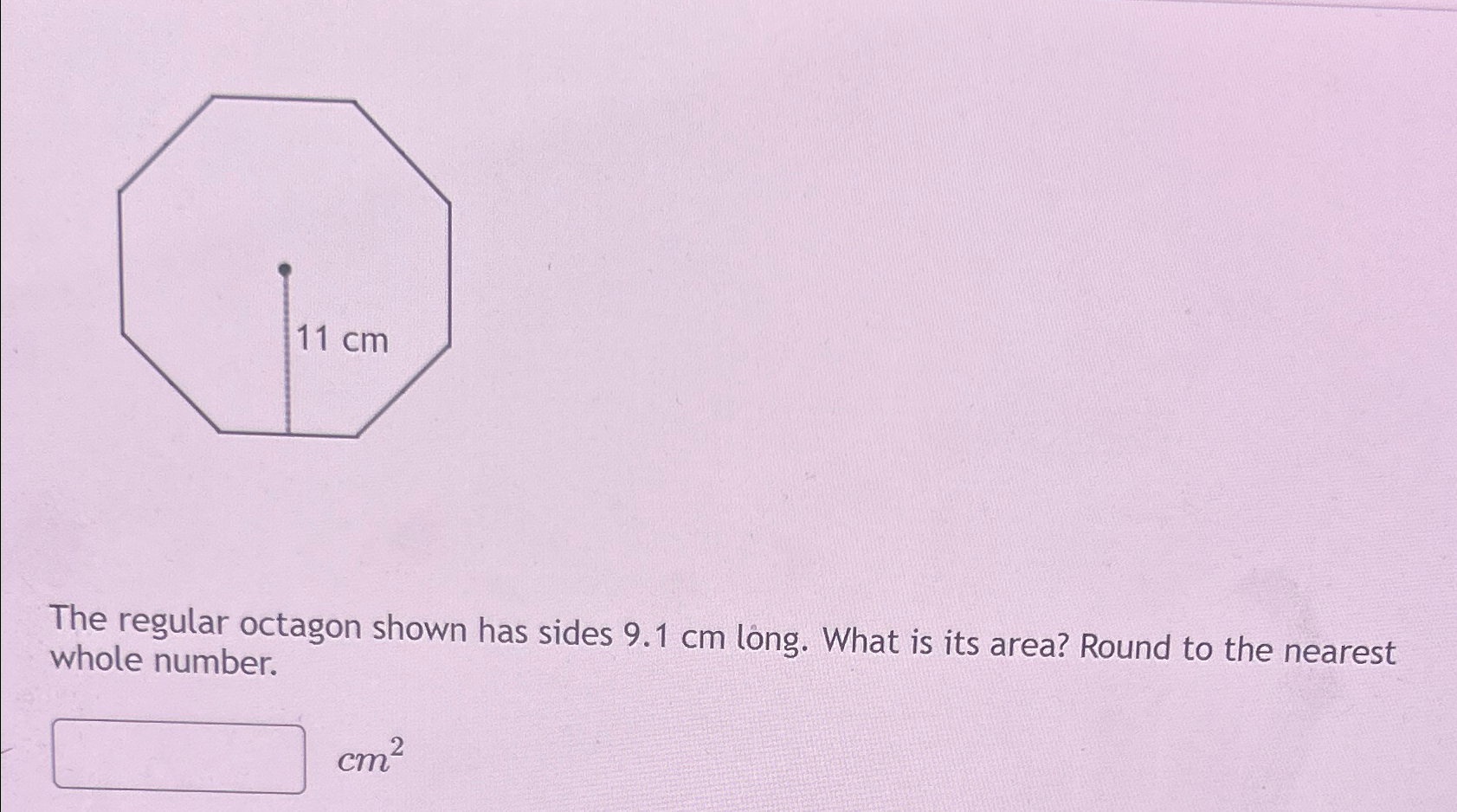 Solved The regular octagon shown has sides 9.1cm ﻿long. What | Chegg.com