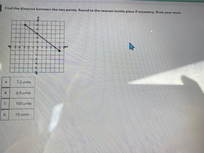 Solved Find the distance between the two points. Round to | Chegg.com