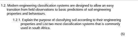 Solved 1.2. Modern engineering classification systems are | Chegg.com