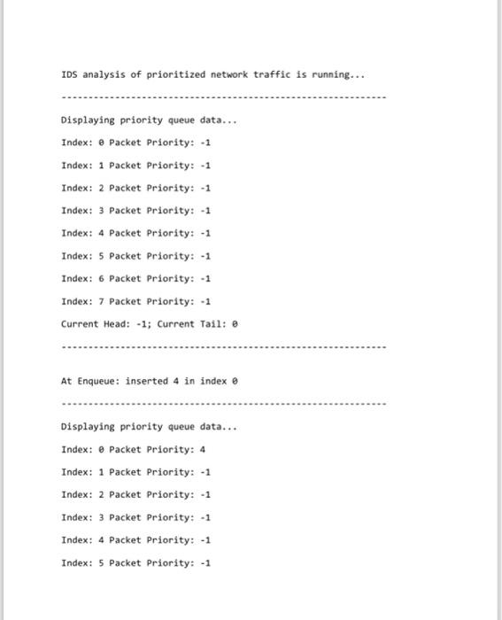 Solved Index: 3 Packet Priority: 1 Index: 4 Packet Priority: | Chegg.com