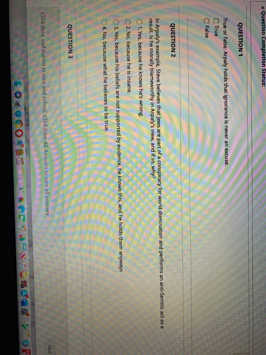 Solved * Question Completlon Status: QUESTION 1 True or | Chegg.com