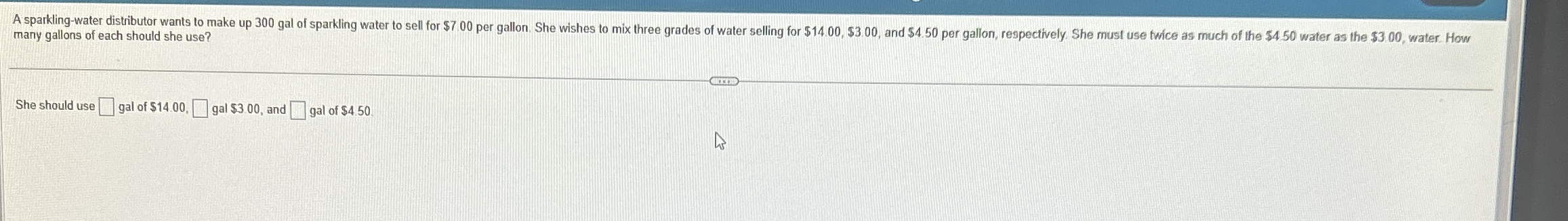 Solved by an EXPERT How many gallons of each should she use?She should | Chegg.com