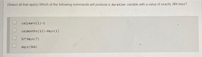 Solved (Select all that apply) Which of the following | Chegg.com