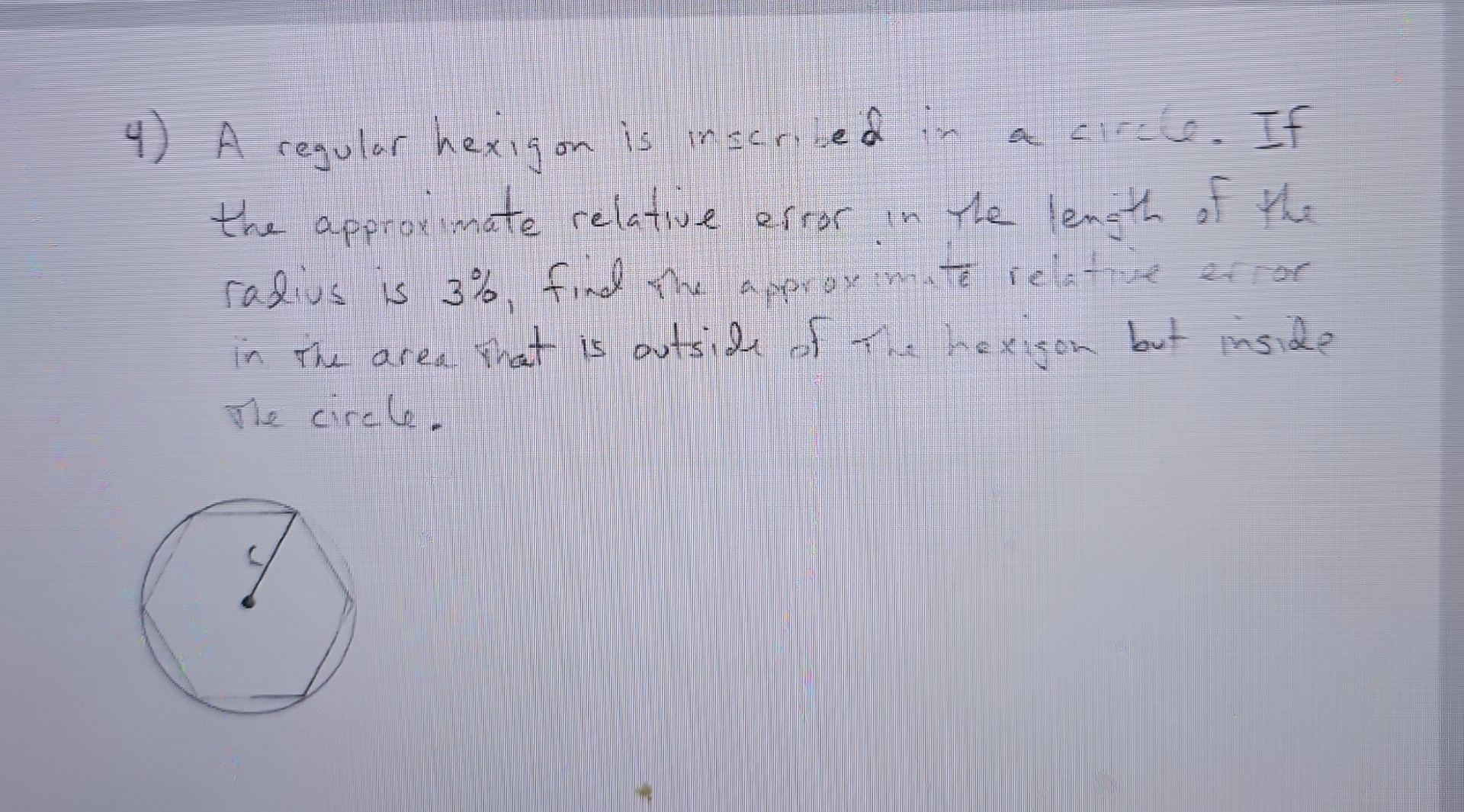 Solved A regular hexigon is inscriced in a circe. If the | Chegg.com