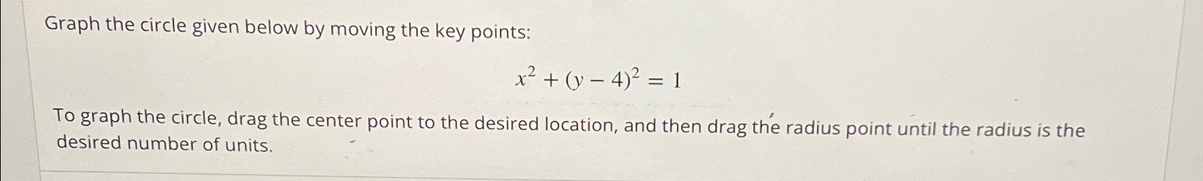 Solved Graph the circle given below by moving the key | Chegg.com