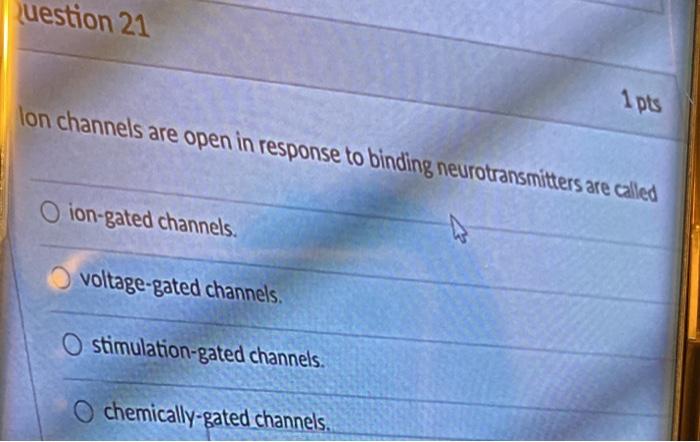 Solved uestion 21 1pts lon channels are open in response to | Chegg.com