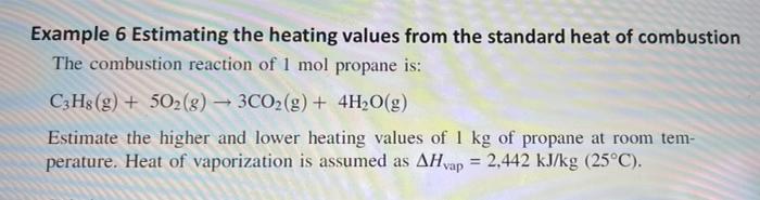 Solved Example 5 Estimation of lower heating value from | Chegg.com